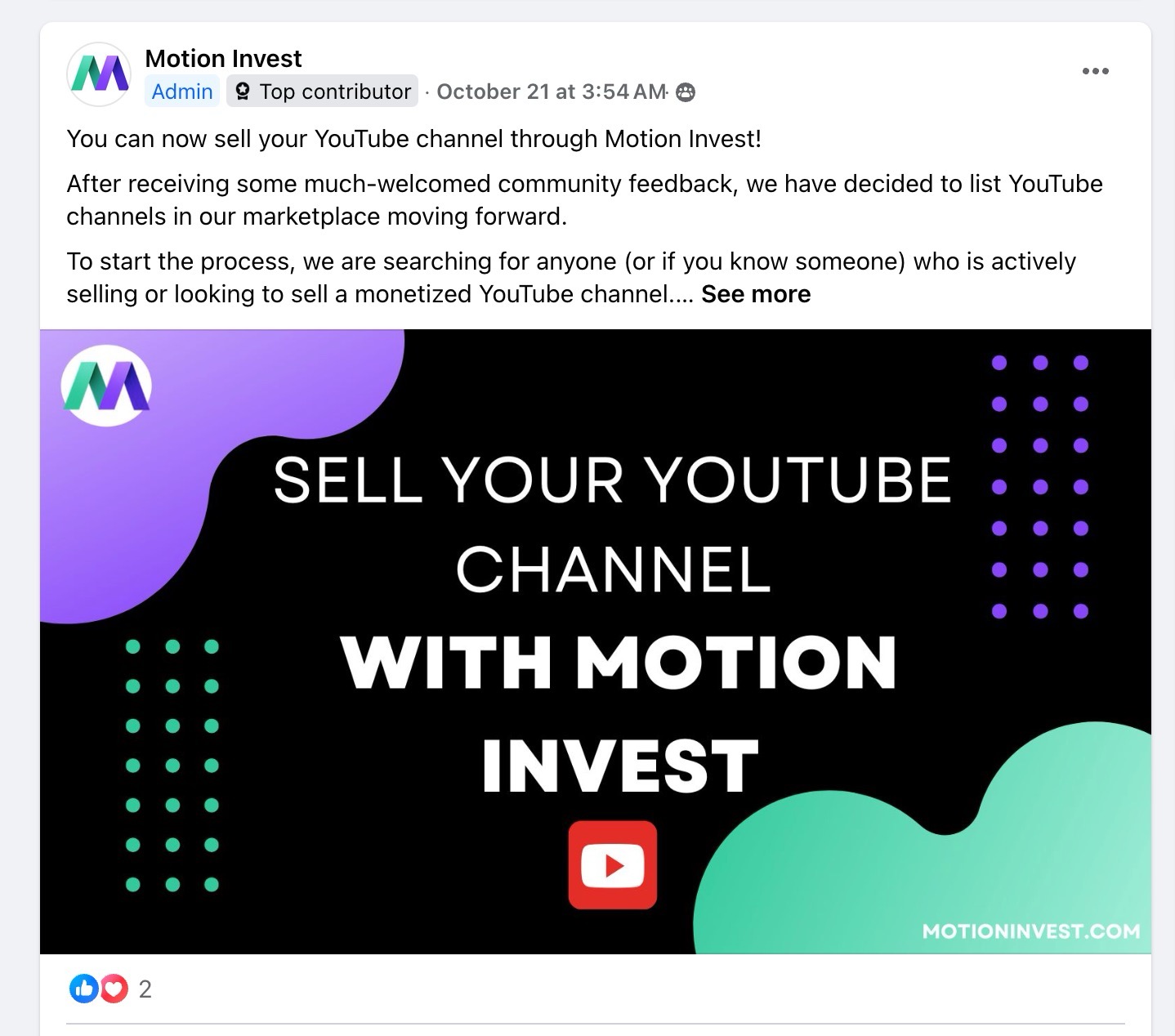 Motion Invest Review: A Marketplace for Content Websites - Investors Club